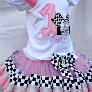 Race Car Tutu Birthday Outfit Any Name and Number Personalized Shirt ...