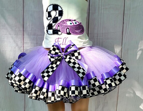 Race Car Birthday Outfit Tutu and Shirt Lavender Any Name and - Etsy