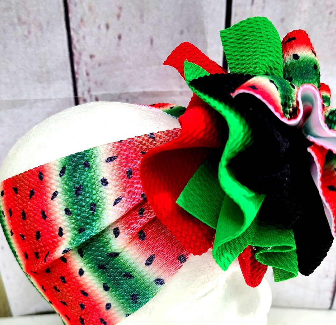Watermelon Shredded Ruffle Baby Head Wrap Baby Headband Stretchy ...