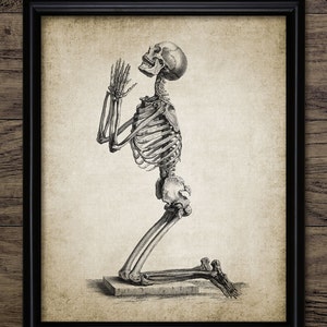 Skeleton at Prayer Wall Art Printable Praying Skeleton - Etsy