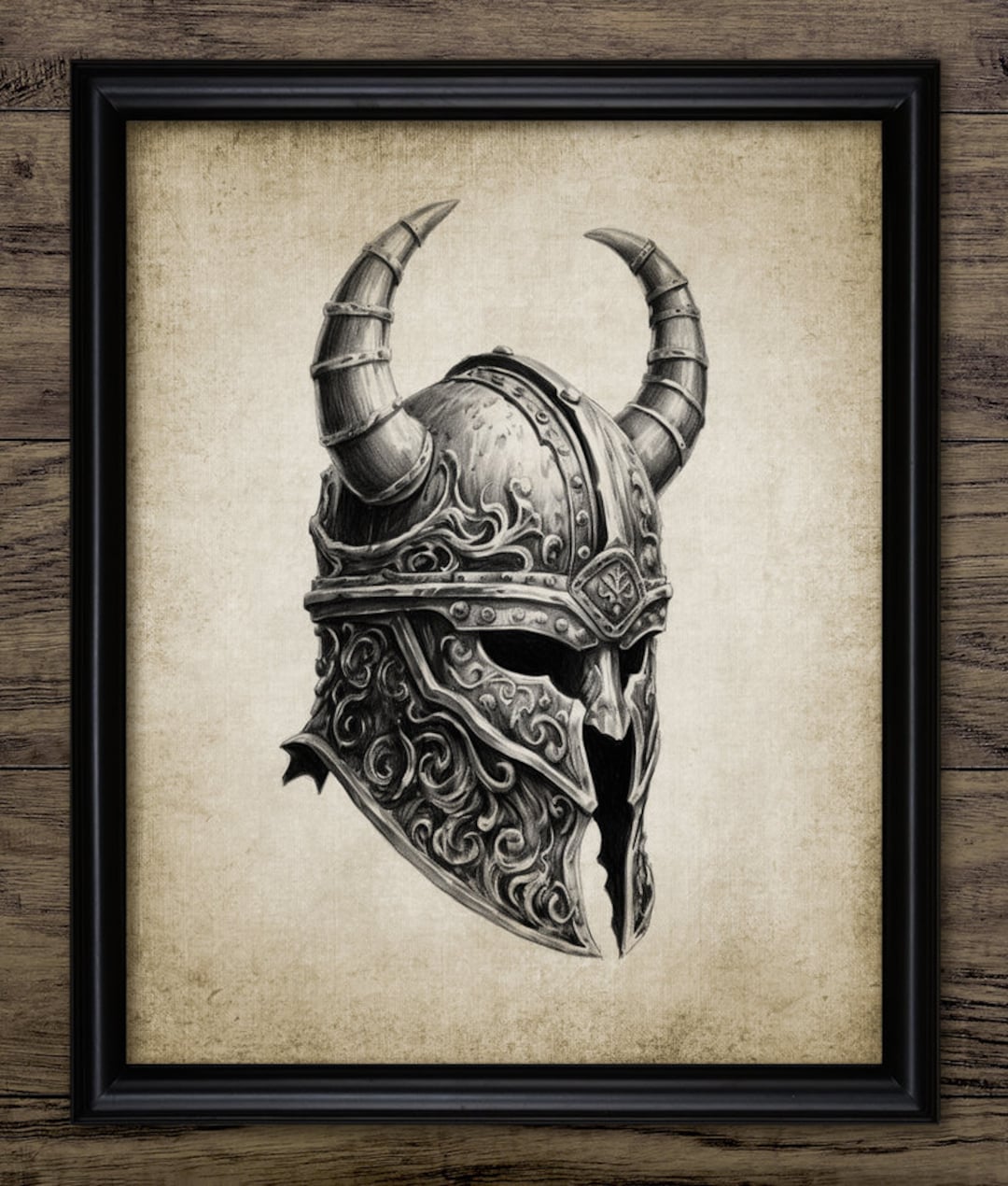 Viking Helmet Wall Art, Printable Viking Art, Odin, Thor, Norse, Viking ...