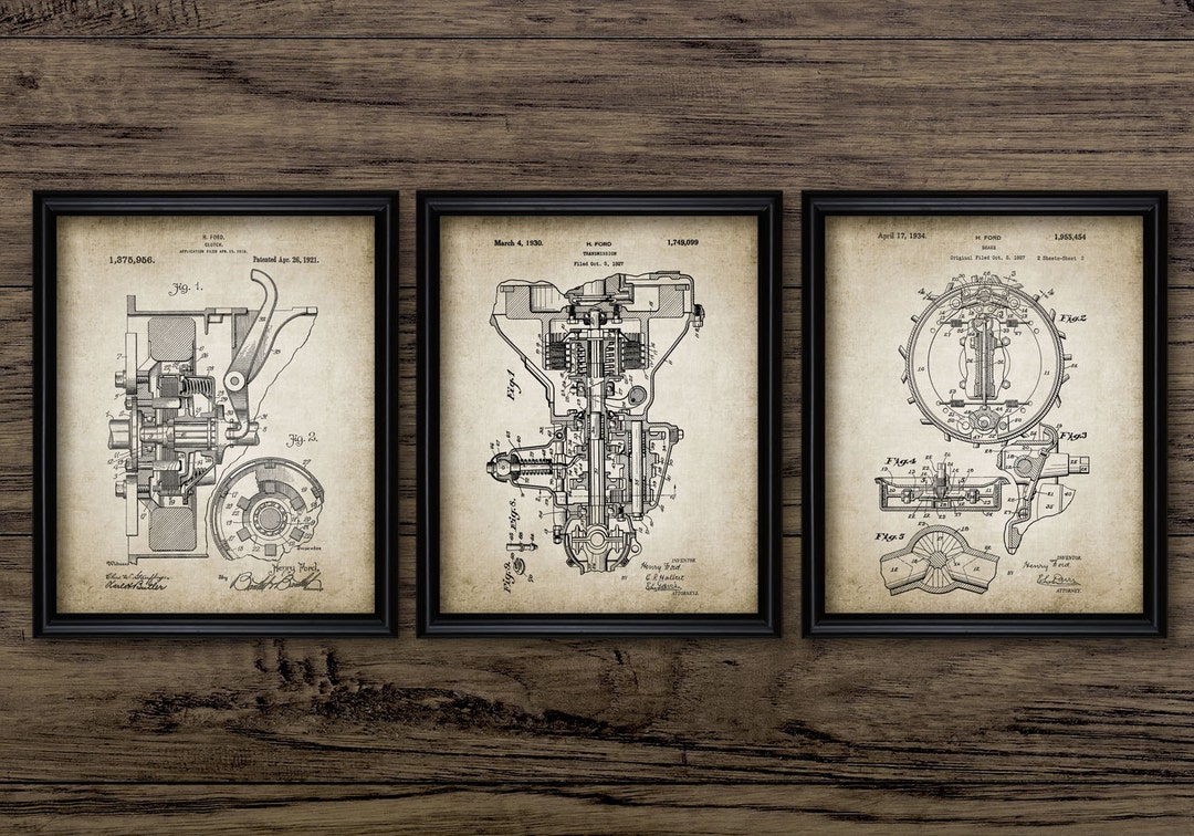 Car Mechanic Wall Art Set of 3, Printable Car Parts, Clutch ...
