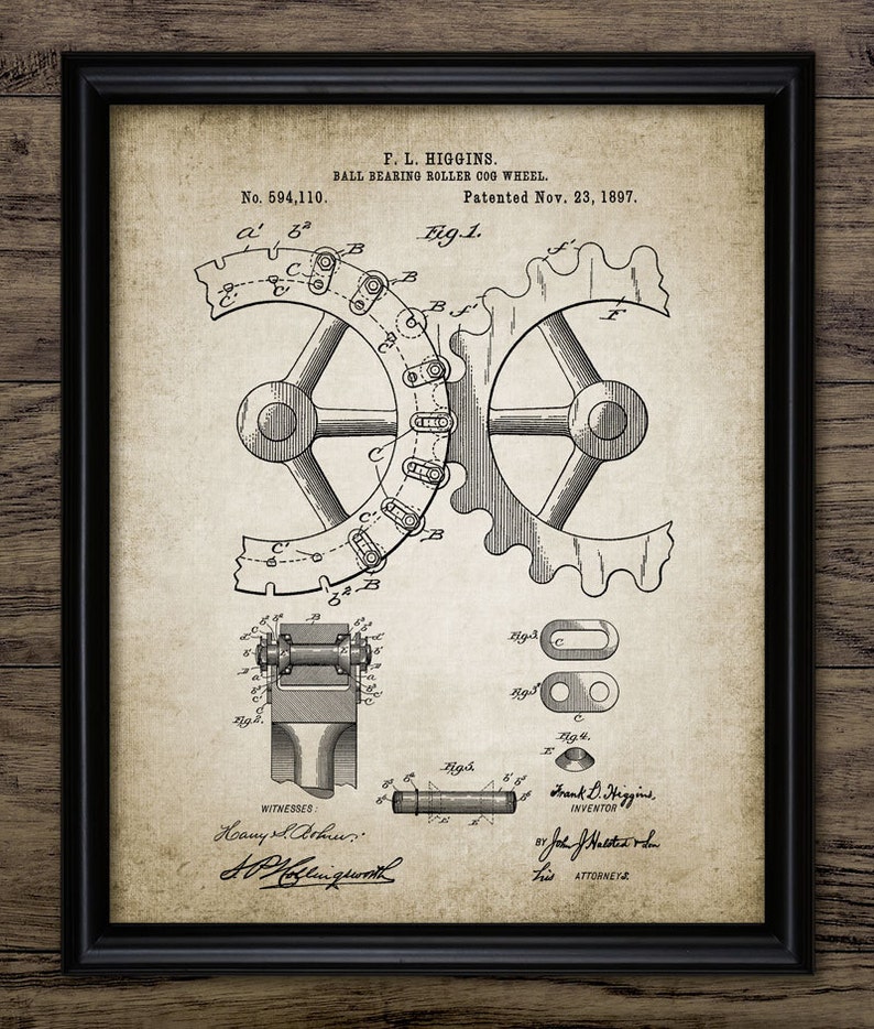 Cog Wall Art, Printable Vintage Cogs, Steampunk Wall Art, Mechanical ...