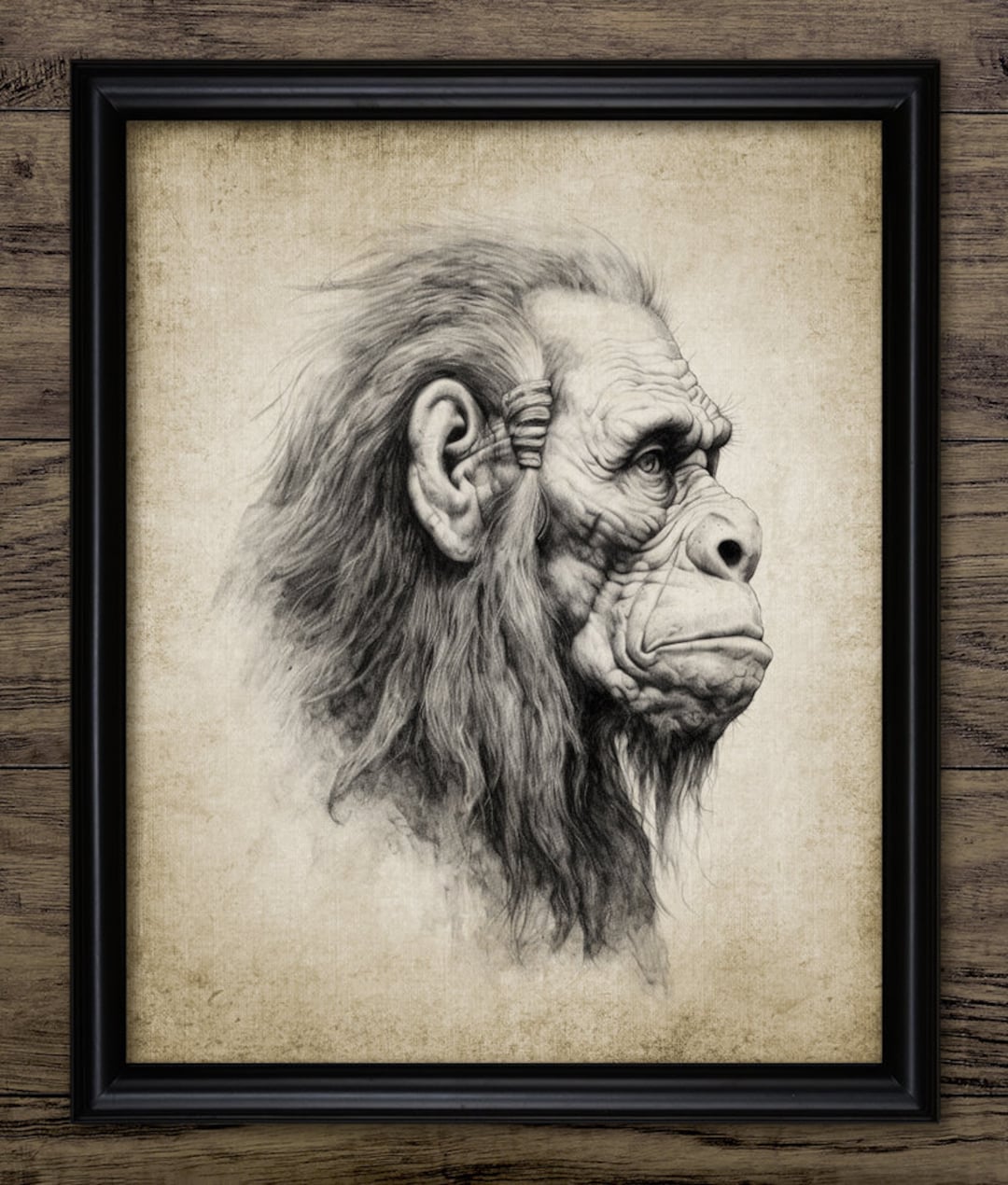 Vintage Neanderthal Wall Art, Printable Archaic Human, Eurasian ...