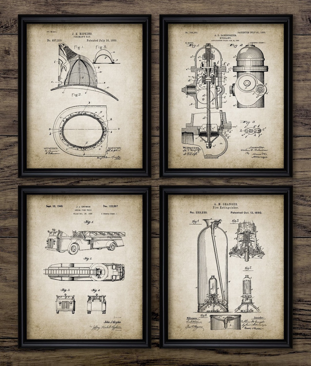 Vintage Firefighter Patent, Printable Firefighting Wall Art, Fire ...