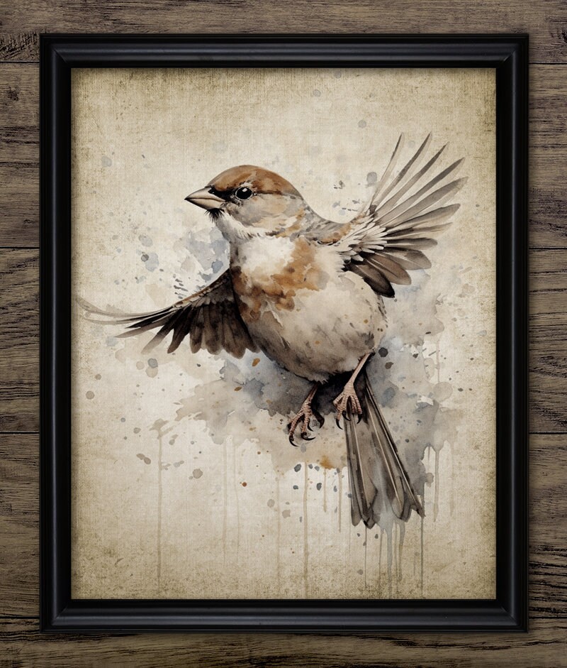 Vintage Sparrow Art