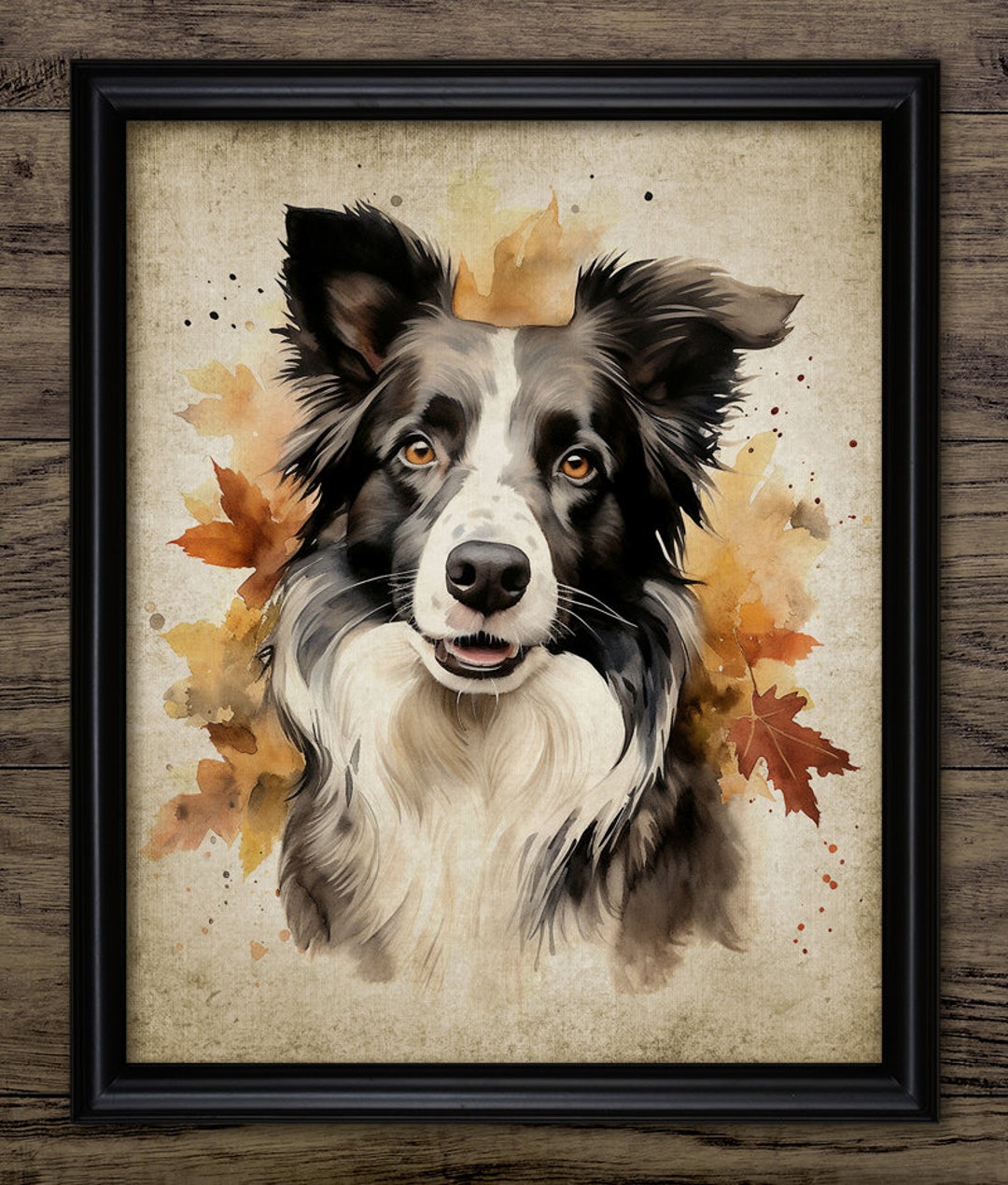 Border Collie Wall Art, Printable Sheepdog, Autumn Fall Wall Art, Dog ...