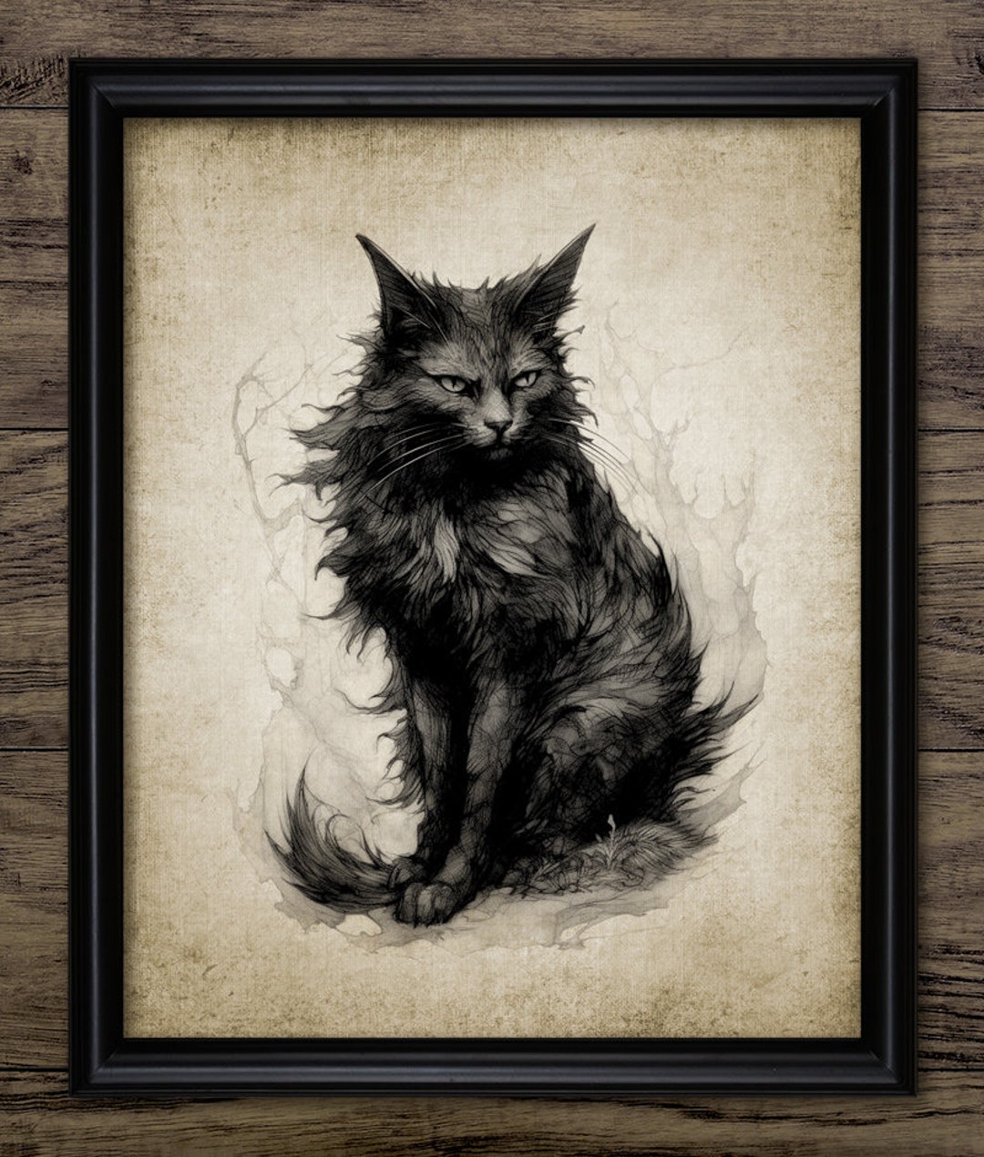 Black Cat Wall Art, Printable Black Cat, Witchcraft, Supernatural ...