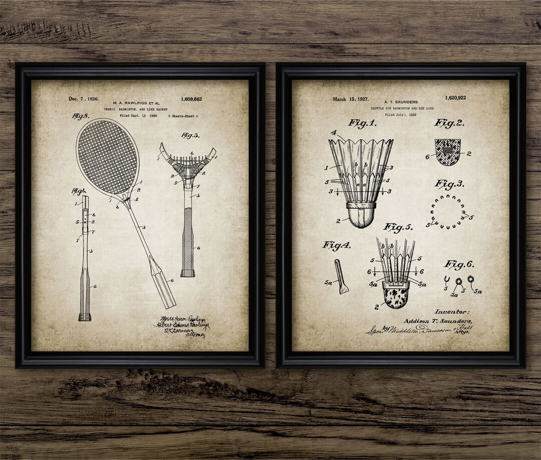 Badminton Wall Art Set of 2, Printable Badminton Art, Shuttle Cock ...