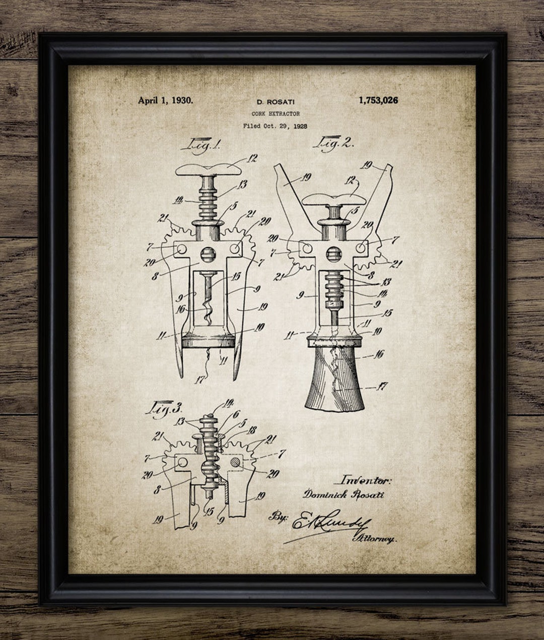 Corkscrew Wall Art, Printable Corkscrew, Wine Bar, Restaurant, 1930 ...