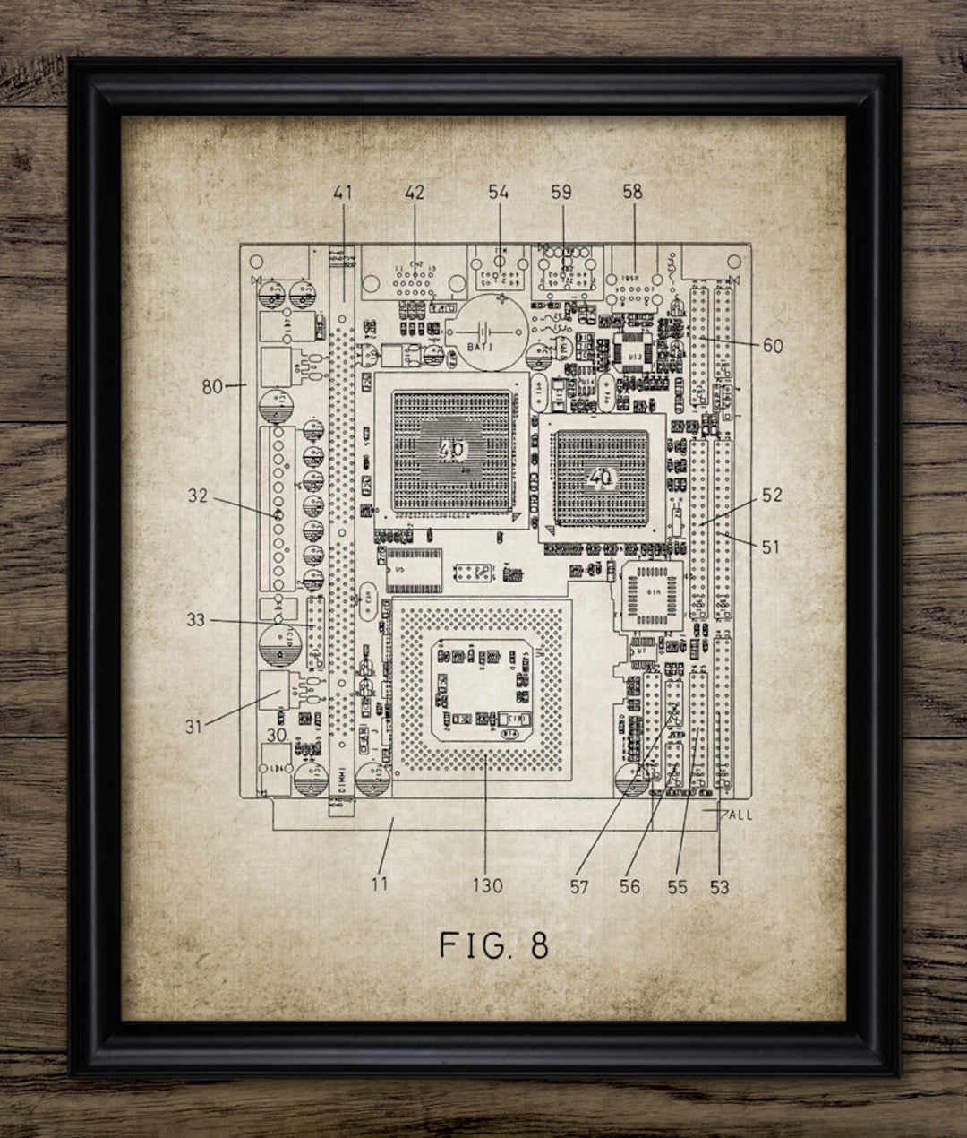 Computer Motherboard Diagram Drawing