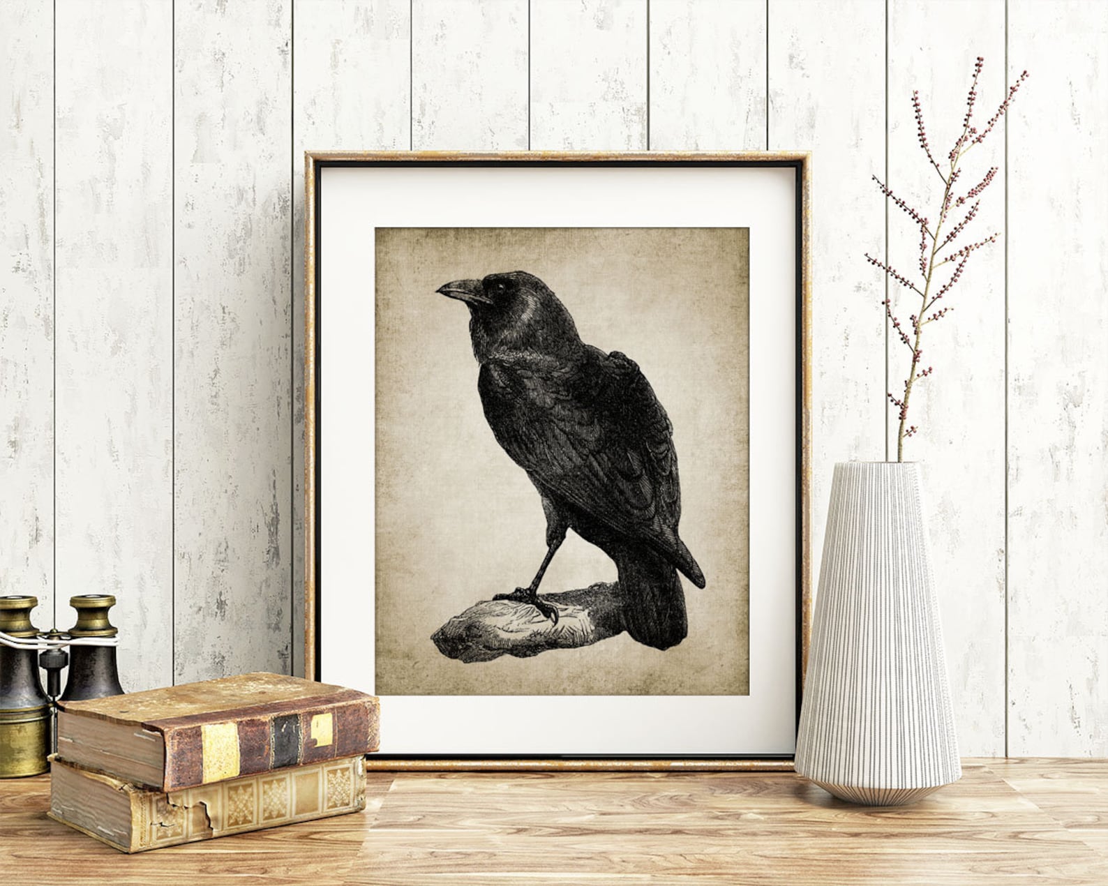 Raven Wall Art Print, Antique Raven Poster, Gothic Decor, Witchcraft ...