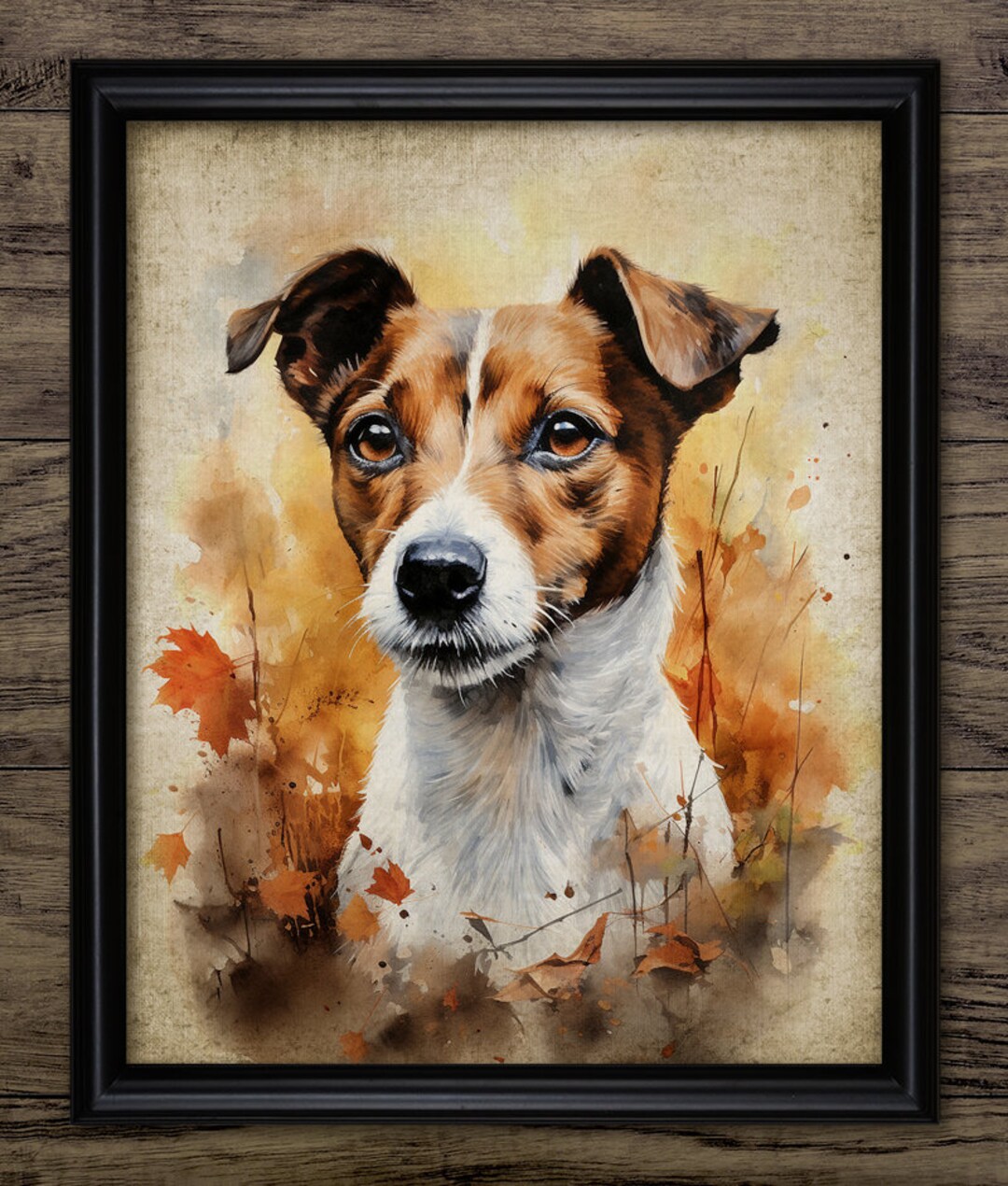 Jack Russell Wall Art, Printable Jack Russell Dog, Autumn Fall Wall Art ...