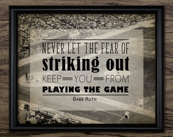 Never Let the Fear of Striking Out Keep You From Playing the - Etsy