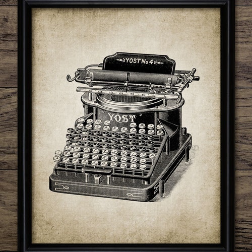 1895 Typewriter Wall Art Printable Yost No 4 Typewriter - Etsy