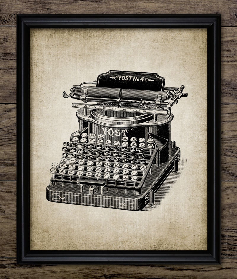 1895 Typewriter Wall Art Printable Yost No 4 Typewriter - Etsy