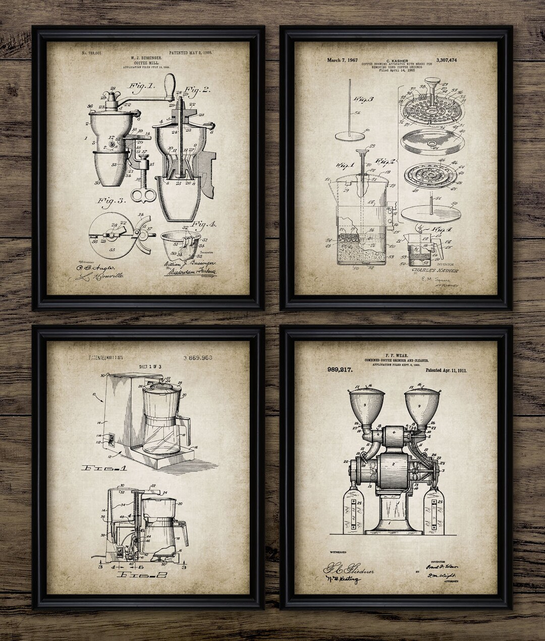 Barista Wall Art Set of 4, Printable Coffee Percolator, Coffee Bean ...