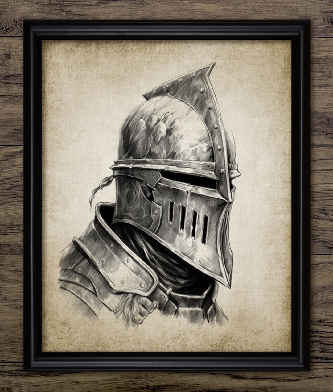 Knight Wall Art, Printable Knight's Helmet, Medieval Knight, Warrior ...