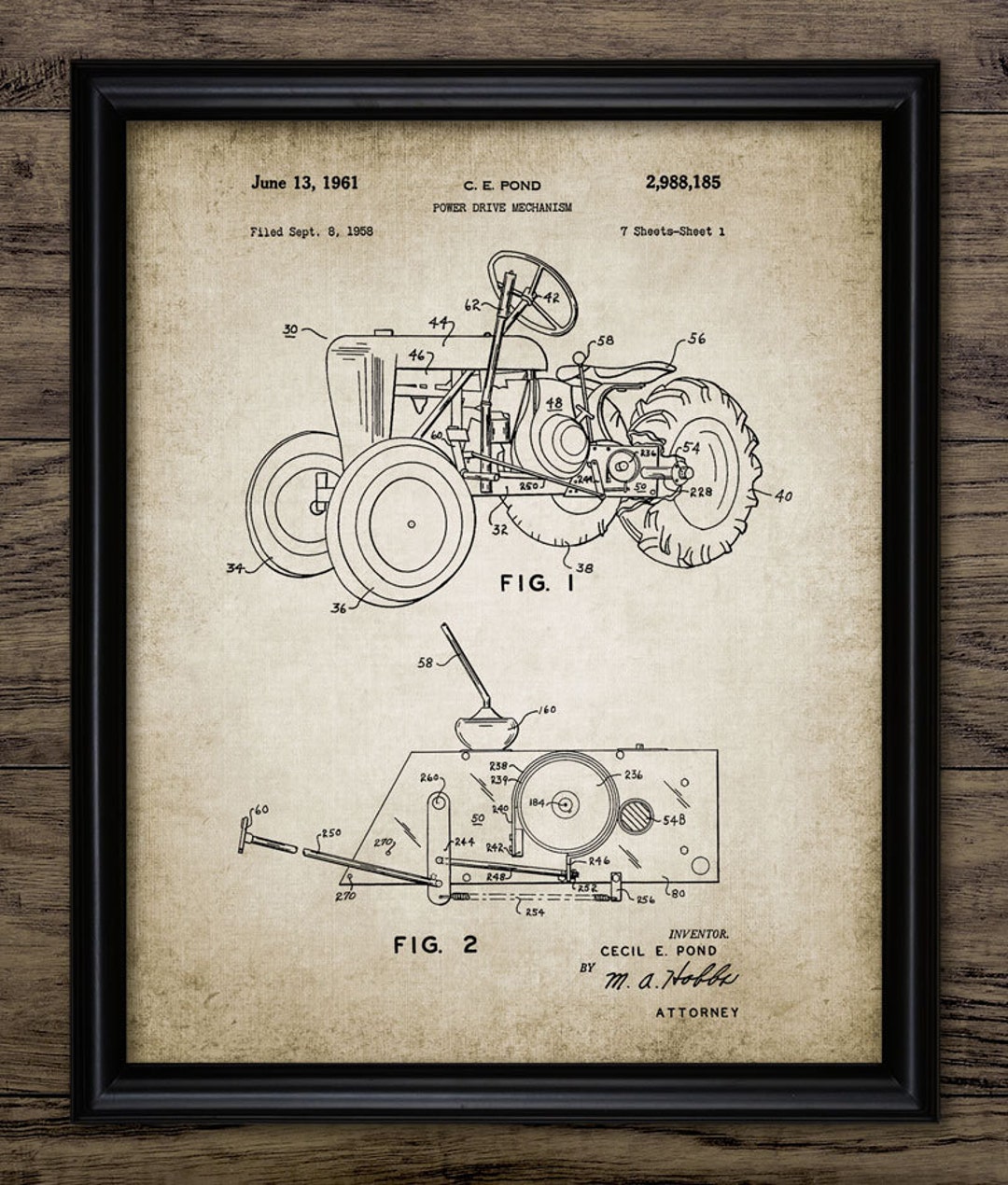 Tractor Wall Art, Printable Tractor Design, Ranch, Agricultural, Rustic ...