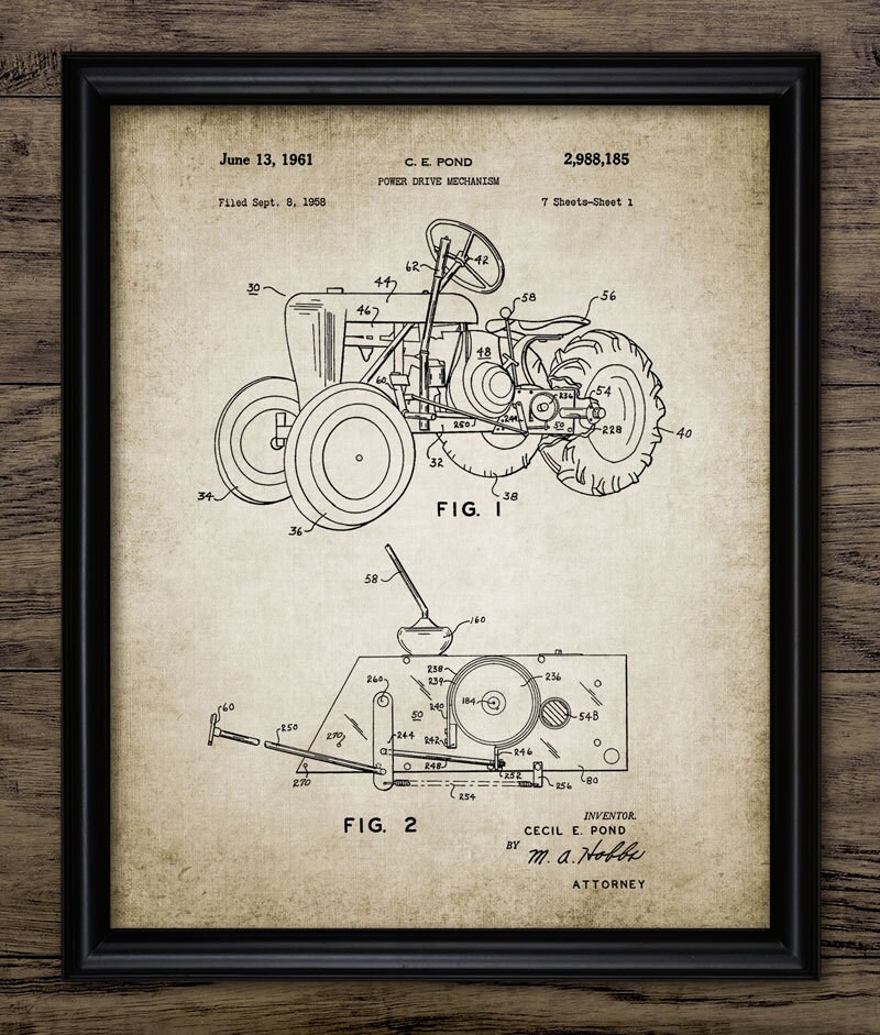 Tractor Wall Art, Printable Tractor Design, Ranch, Agricultural, Rustic ...