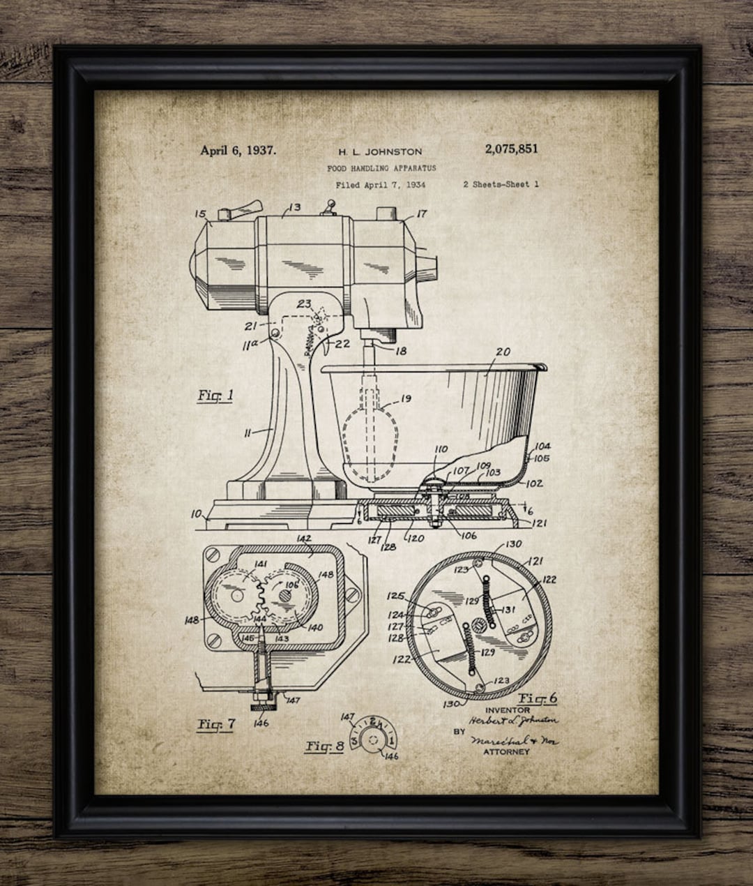 Food Mixer Wall Art, Printable Kitchen Art, Baking, Kitchen Appliance ...