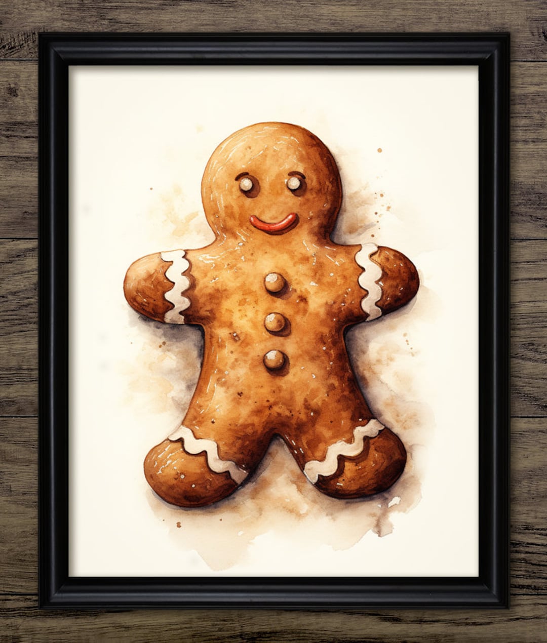 Gingerbread Man Wall Art, Printable Christmas Cookie Decoration ...