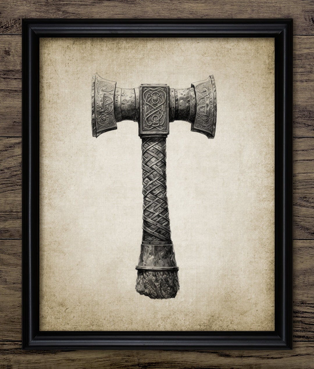 Viking Axe Wall Art, Printable Viking Wall Art, Norse Art, Rustic ...