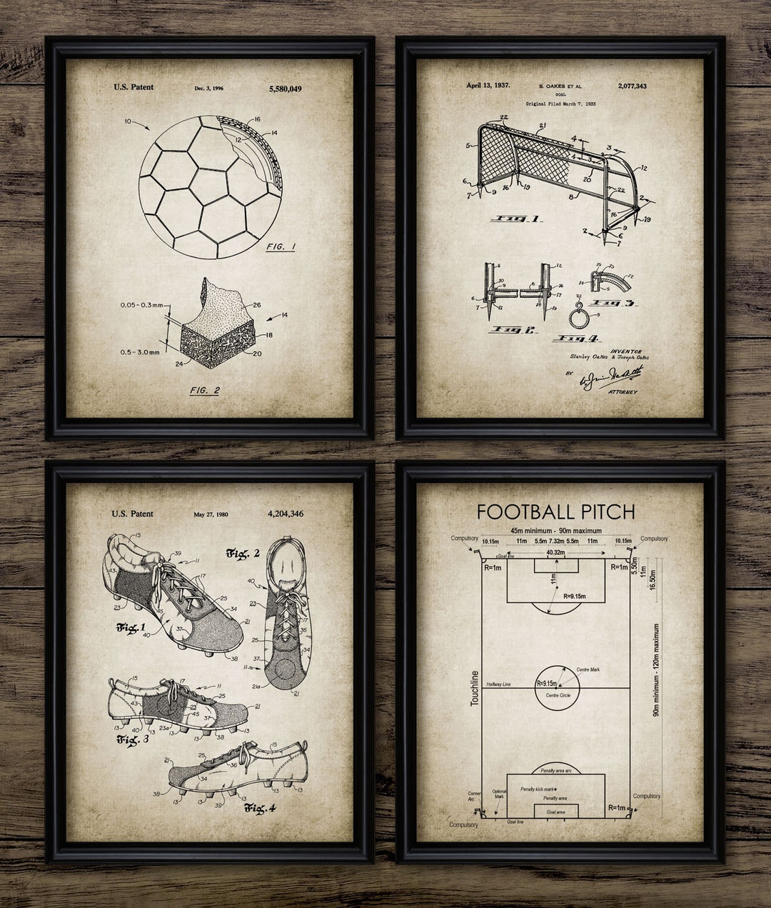 Soccer Wall Art Set of 4, Printable Soccer, Soccer Field, Football Art ...