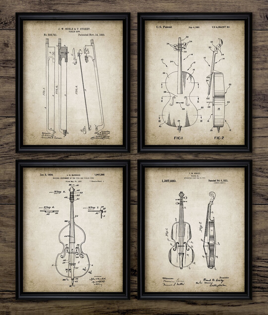Stringed Instrument Wall Art Set of 4, Printable Music Room, Musician ...