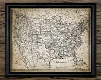 Map of United States | Etsy
