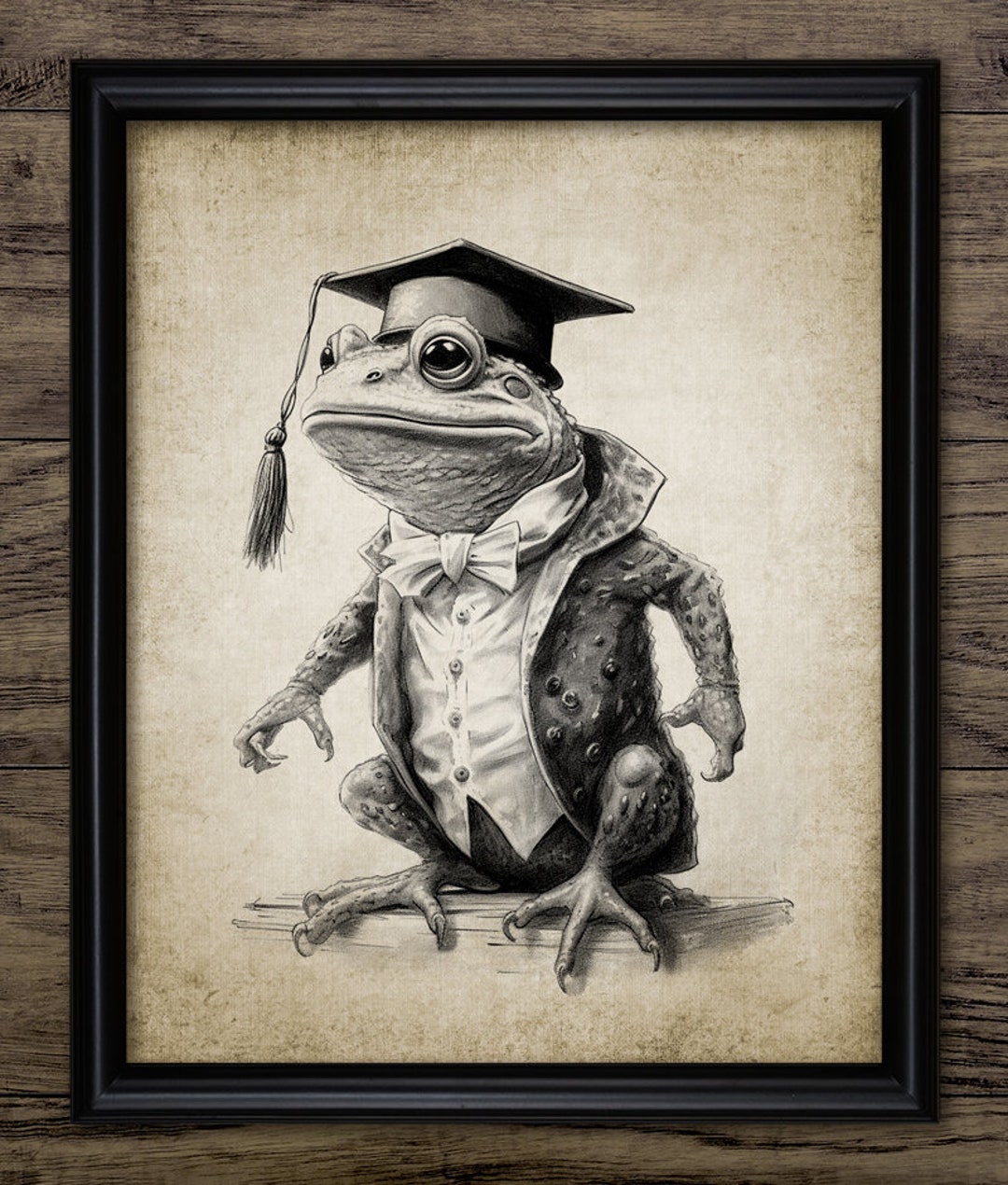 Graduation Day Frog Wall Art, Printable Whimsical Frog, Graduation ...