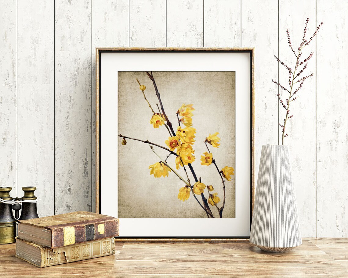 Yellow Flowers Art Print Yellow Flower Decor Tree Blossom - Etsy