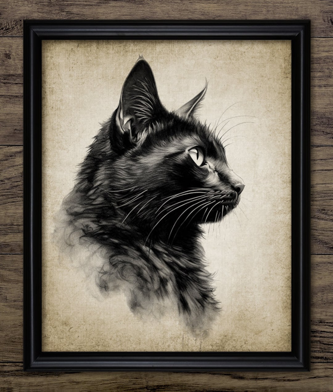 Black Cat Wall Art, Printable Black Cat, Witchcraft, Supernatural ...