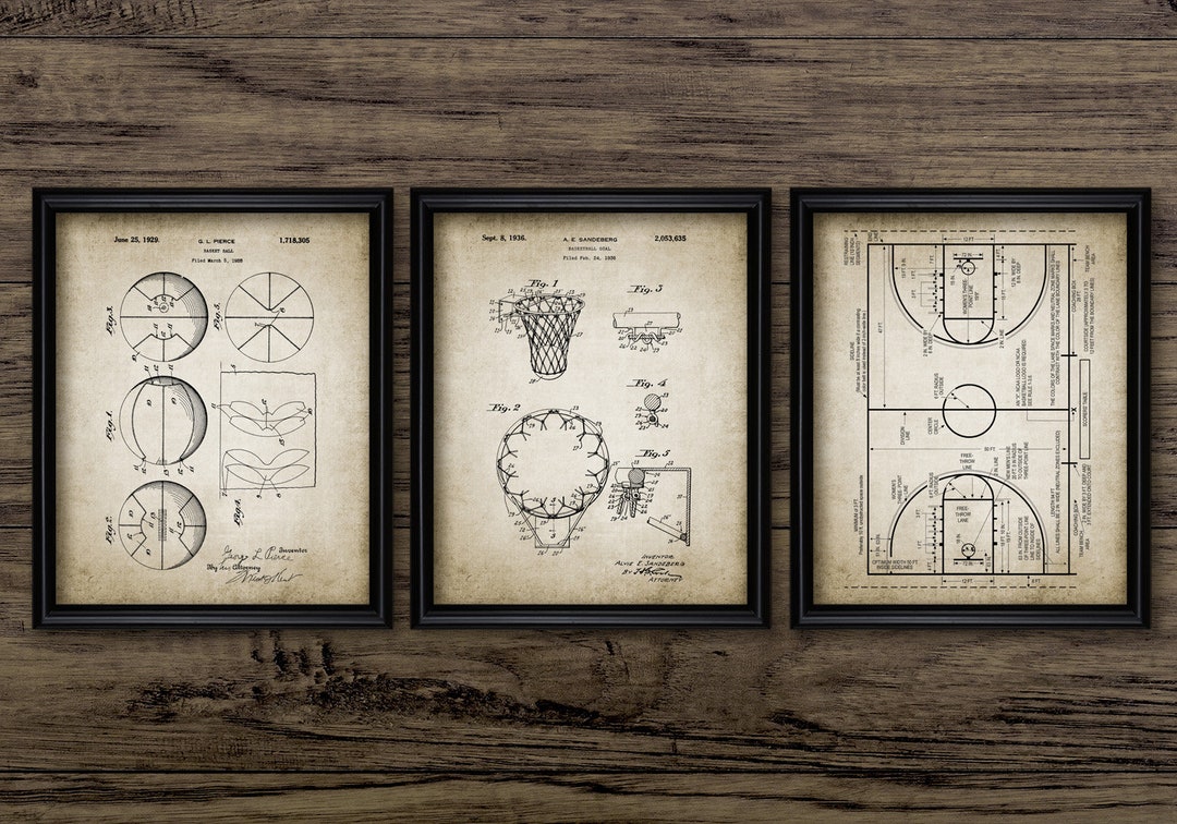 Basketball Art Set of 3, Basketball Court, Basketball Hoop, Basketball ...