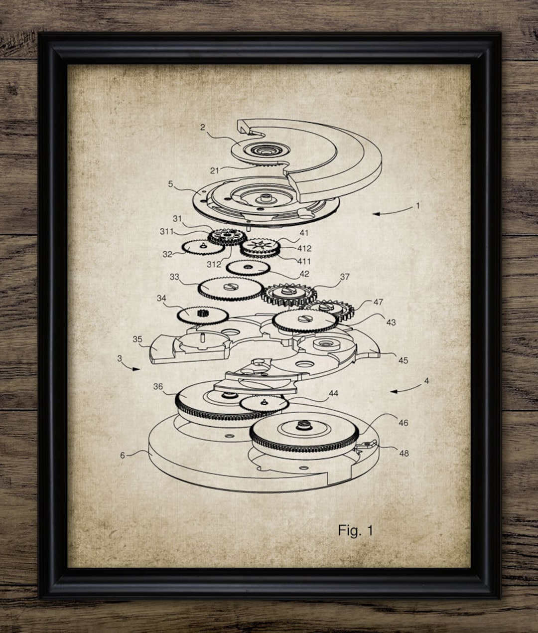 Watch Self Winding Mechanism Art, Printable Timepiece Movement, Watch ...