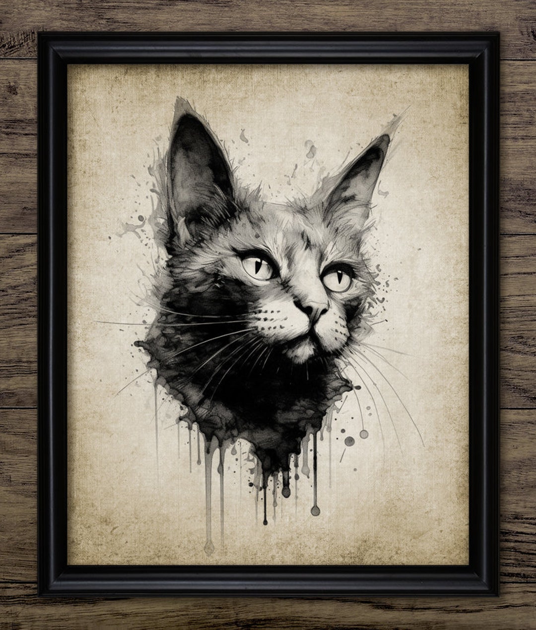 Black Cat Wall Art, Printable Black Cat, Witchcraft, Supernatural ...
