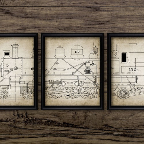 Vintage Steam Locomotive Art Printable Railroad Railway - Etsy
