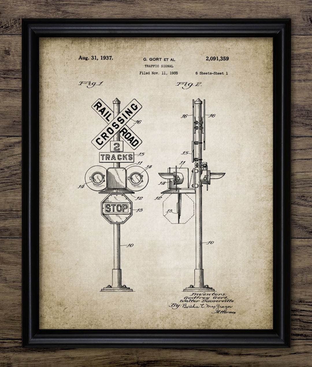 Vintage Railroad Signal Patent Wall Art, Printable Railroad, Locomotive ...