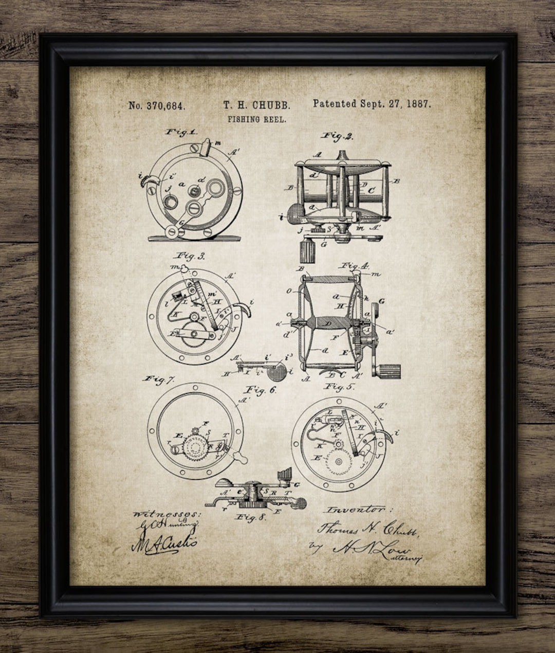 Fishing Reel Wall Art, Printable Fishing Reel Design, Angling ...