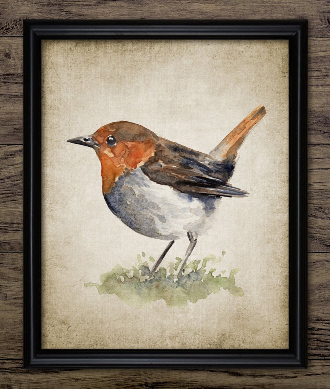 Robin Watercolor Painting, Printable Robin Painting, Robin Bird Wall ...