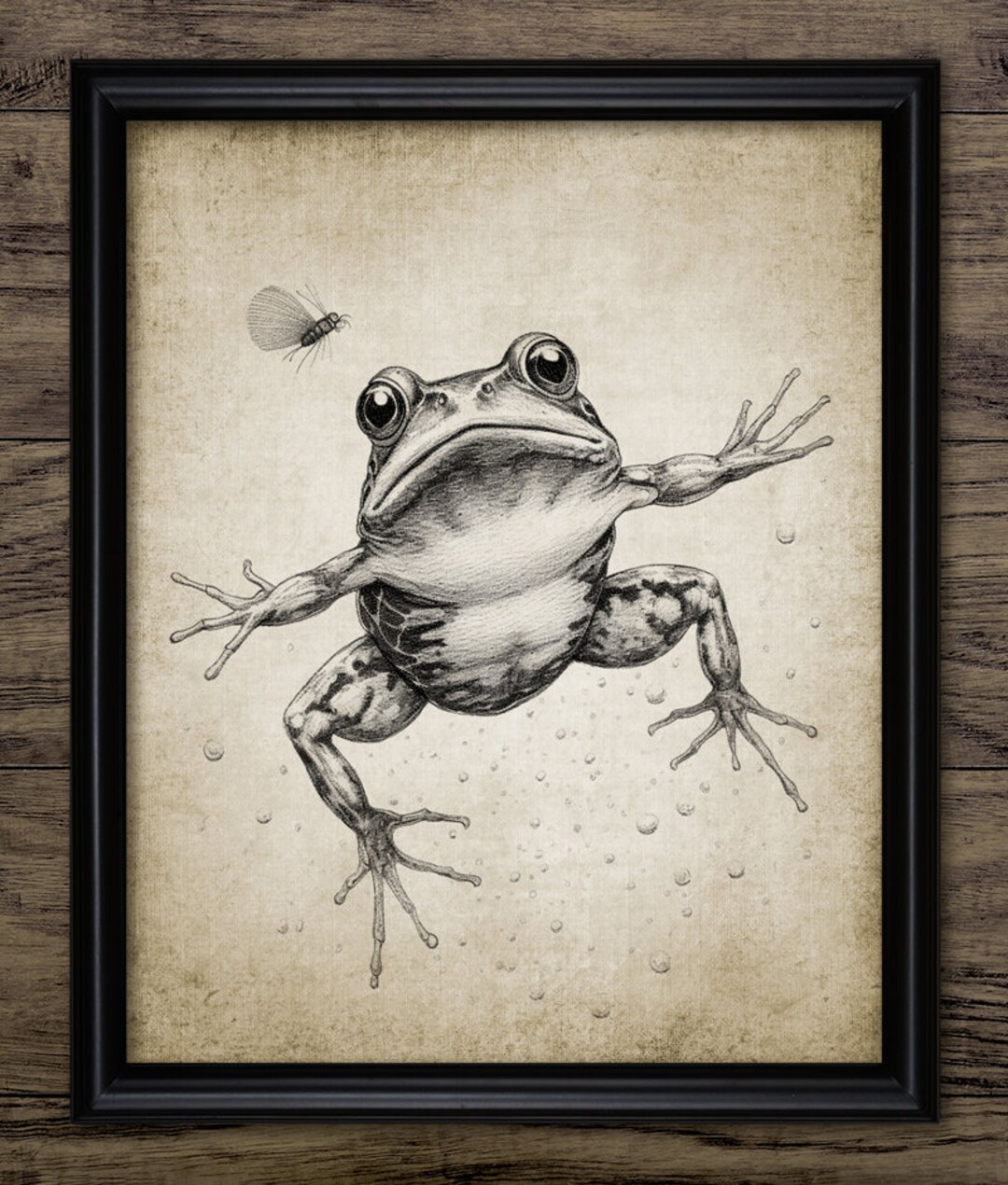 Whimsical Jumping Frog Wall Art, Printable Frog, Amphibian, Tree Frog ...