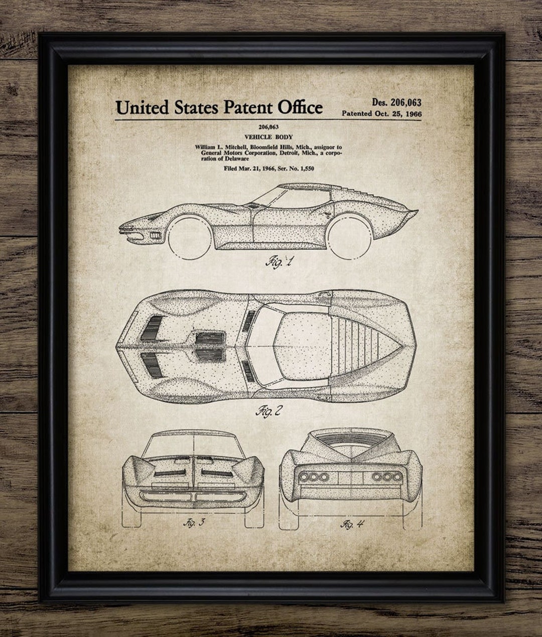 Classic American Sports Car Wall Art, Printable Sports Car, Retro Car ...