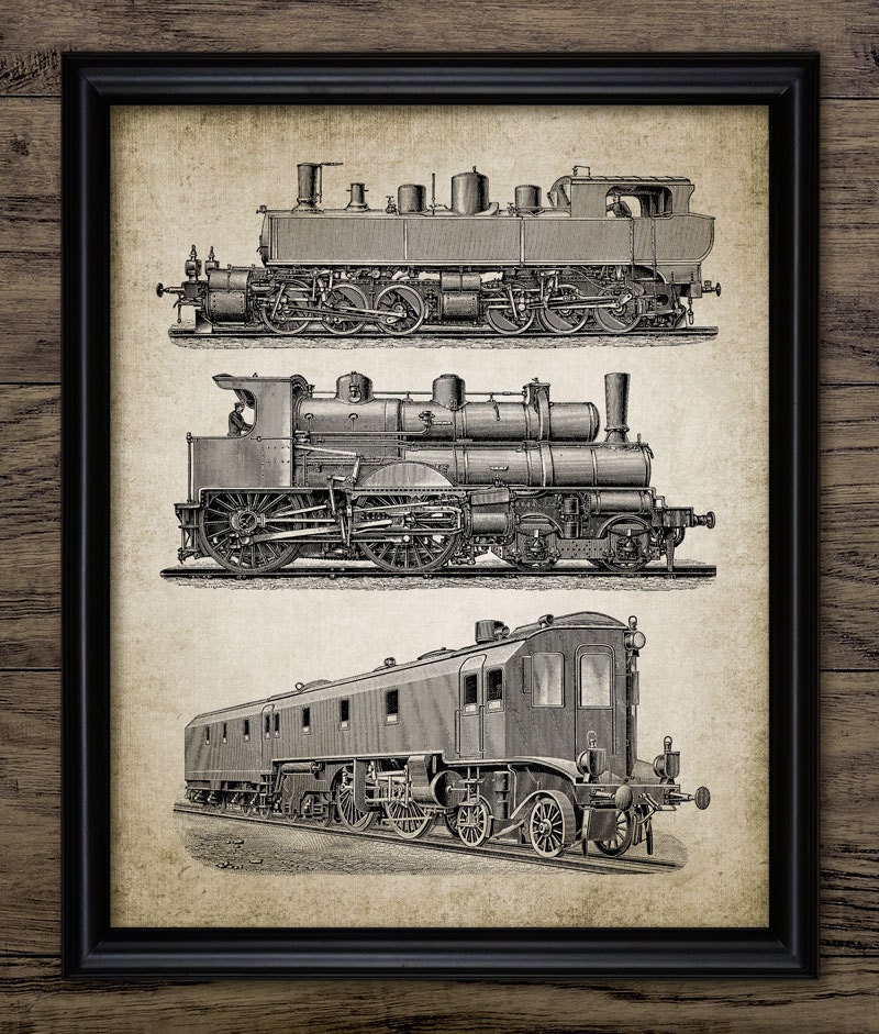 Vintage Steam Locomotive Art Printable Railroad Railway - Etsy
