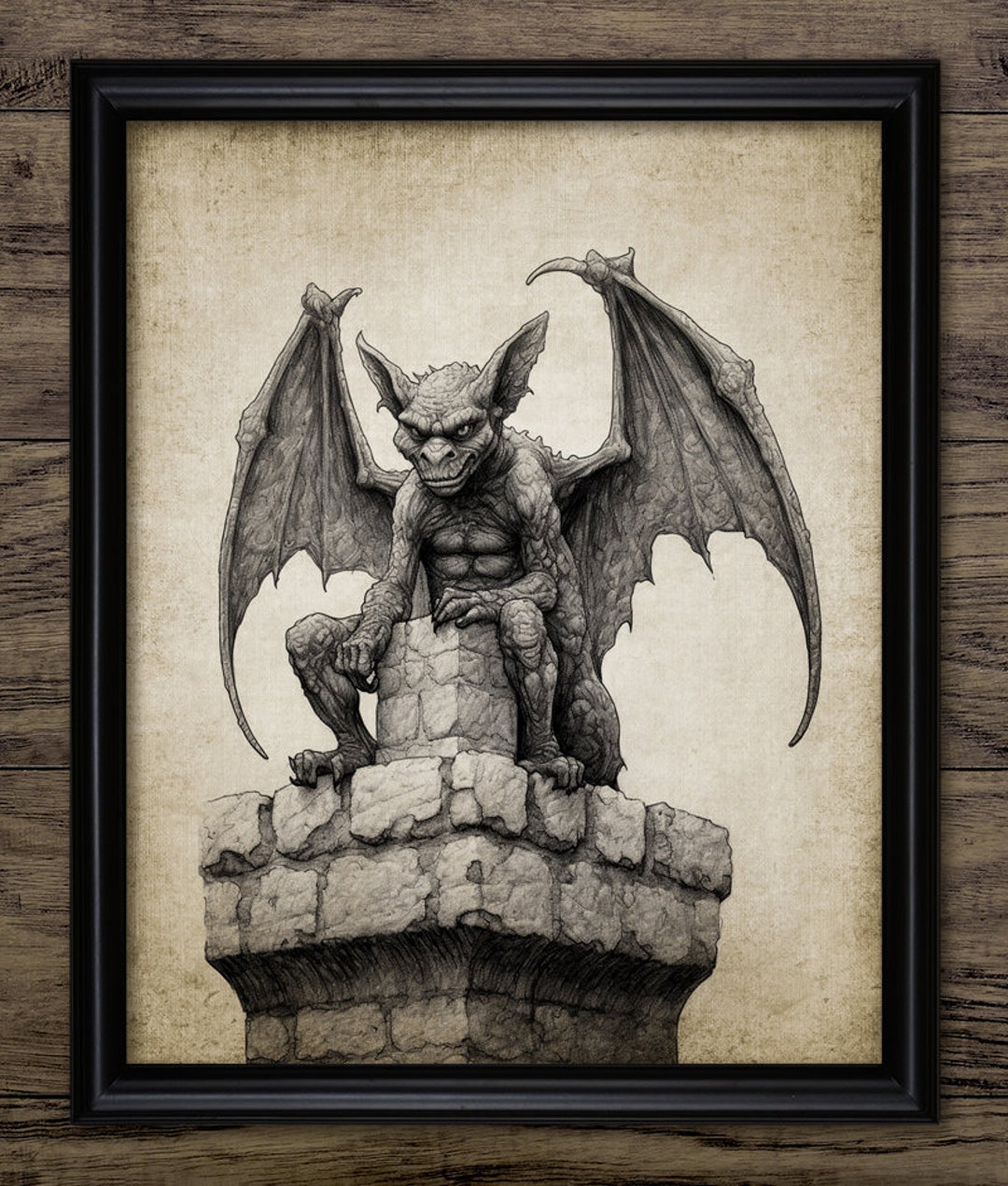 Gothic Gargoyle Wall Art, Printable Gothic Art, Gothic Architecture ...