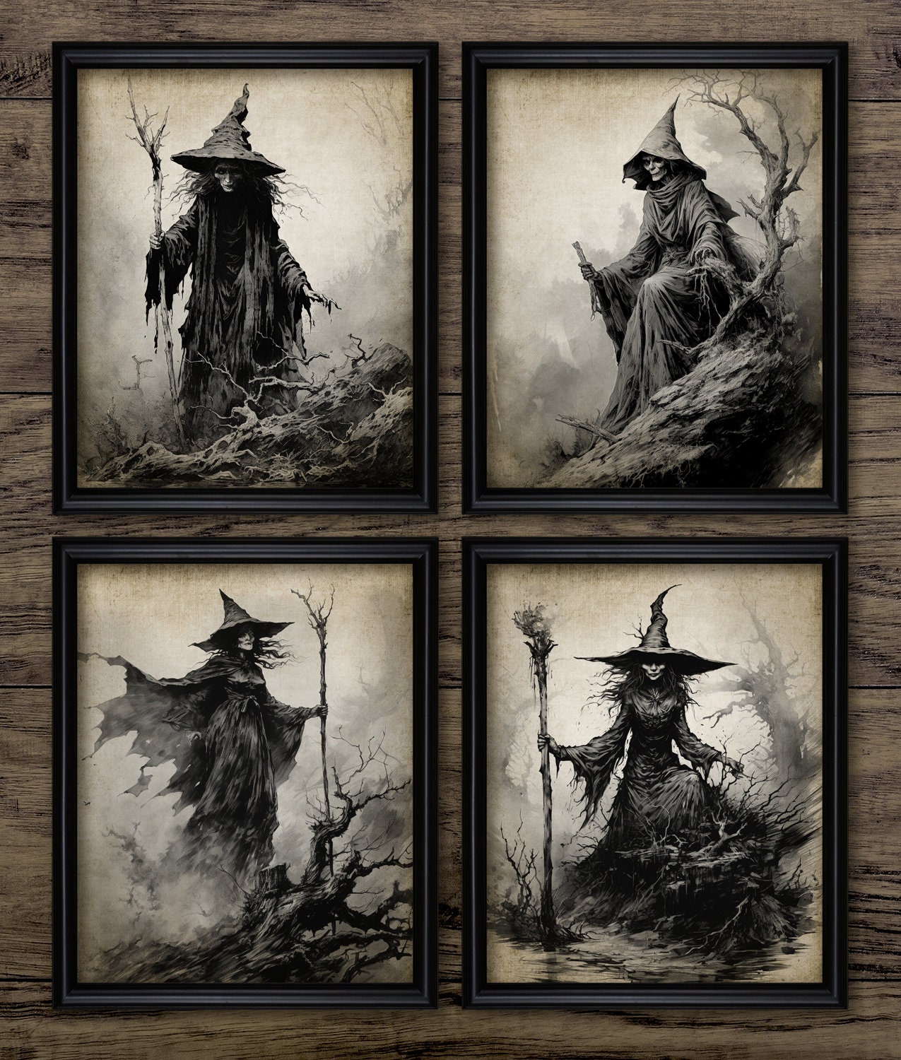 Witch Wall Art Set of 4 Printable Witchcraft Supernatural - Etsy