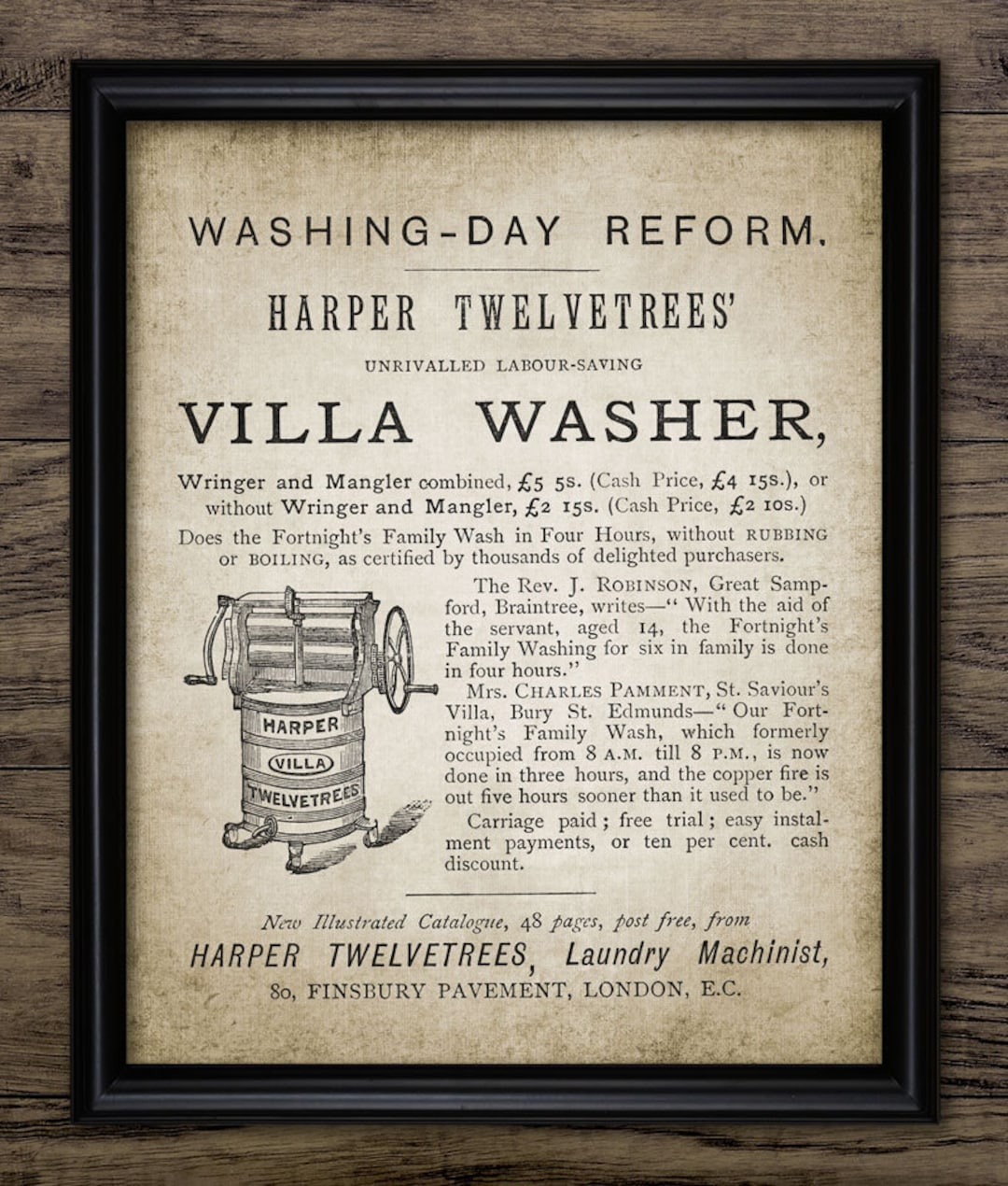 Washing Machine Advertisement Wall Art, Printable Laundry Room Art ...