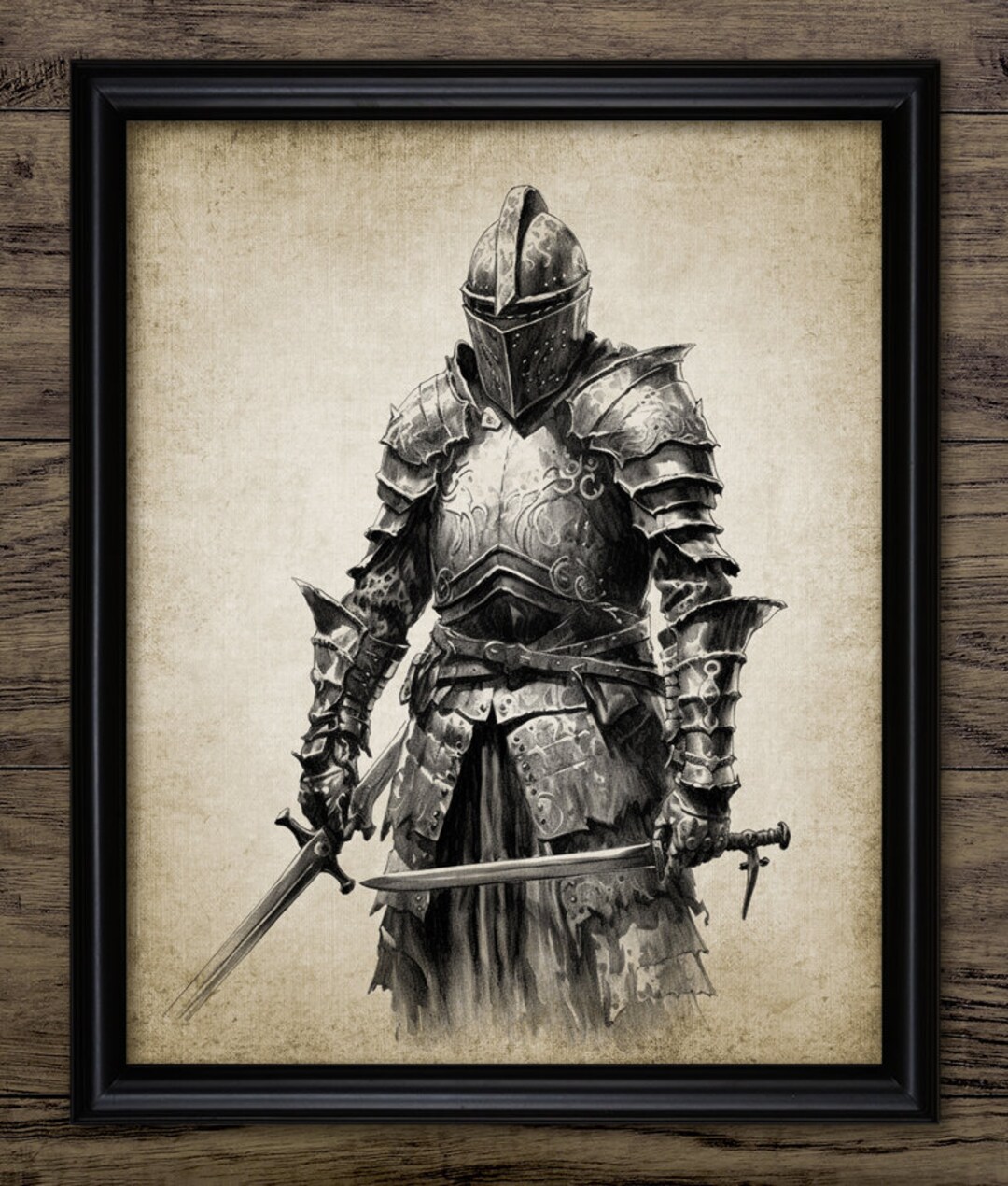 Knight Wall Art, Printable Knight in Armour, Medieval Knight, Warrior ...