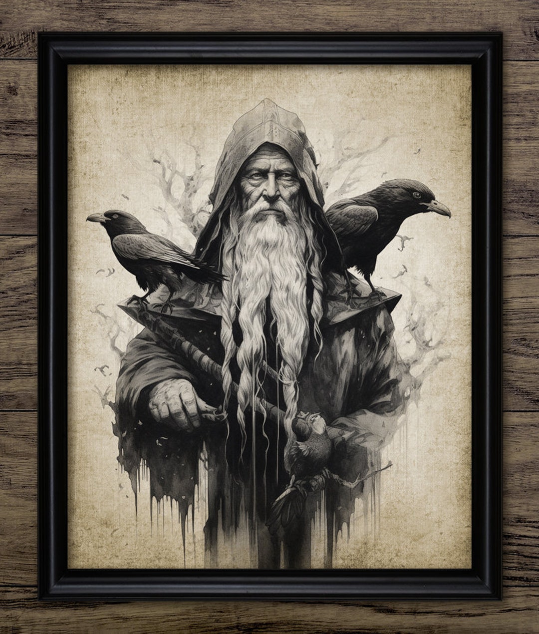 Odin Wall Art, Printable Viking Wall Art, One Eyed All Father, Norse ...