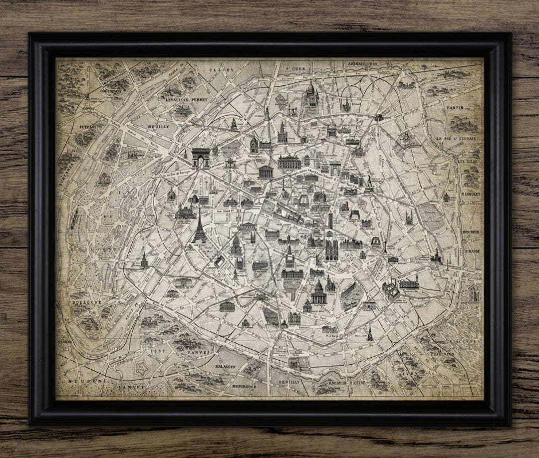 Map of Paris Landmarks, Printable Paris Map, France, City of Light ...