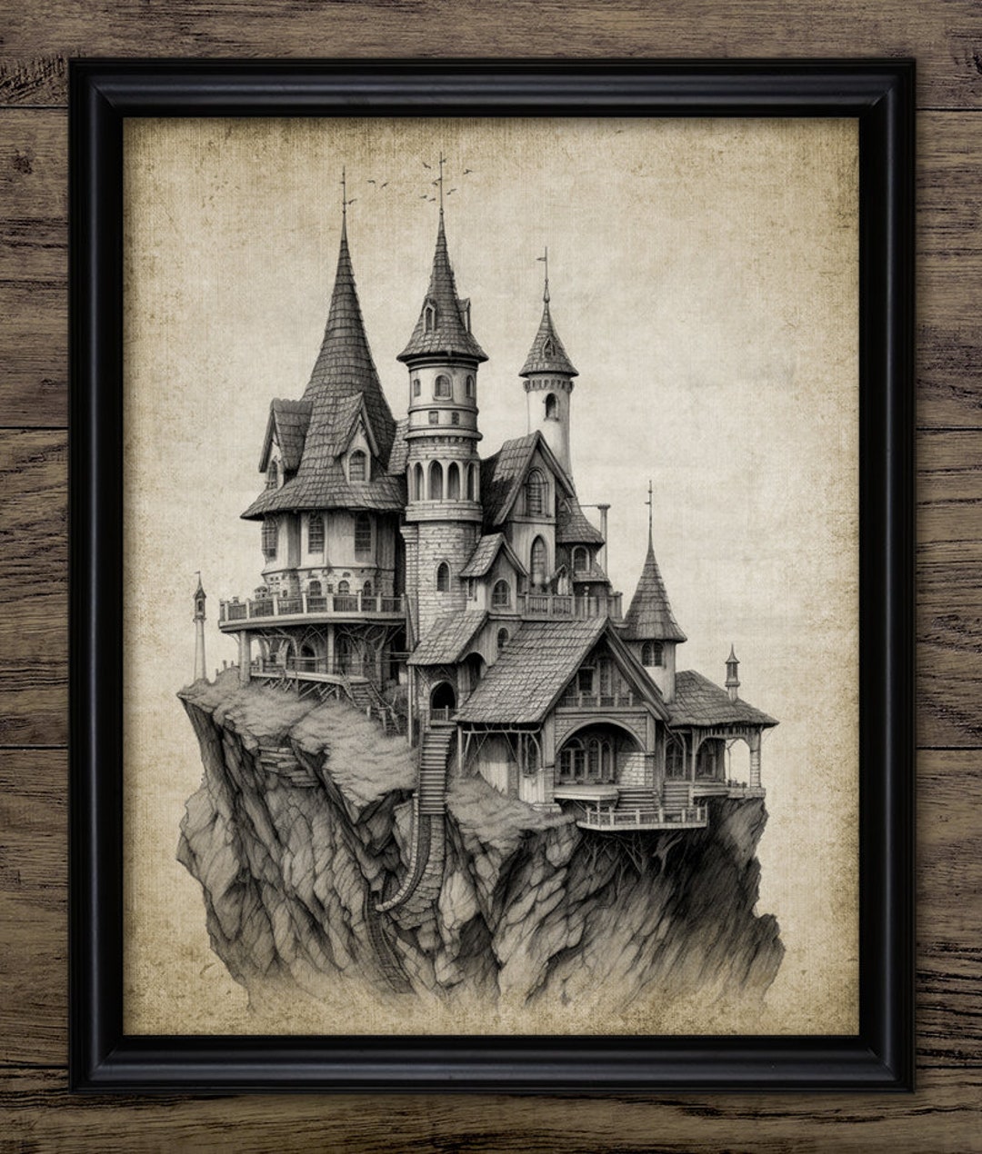 Wizard Tower Wall Art, Printable Fantasy Tower, Whimsical, Magician ...